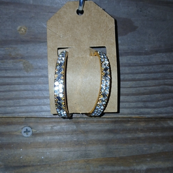 Jewelry | Elegant Gold And Gemstone Hoop Earrings | Poshmark